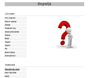 CV OBRAZAC | Zaposlimo Srbiju